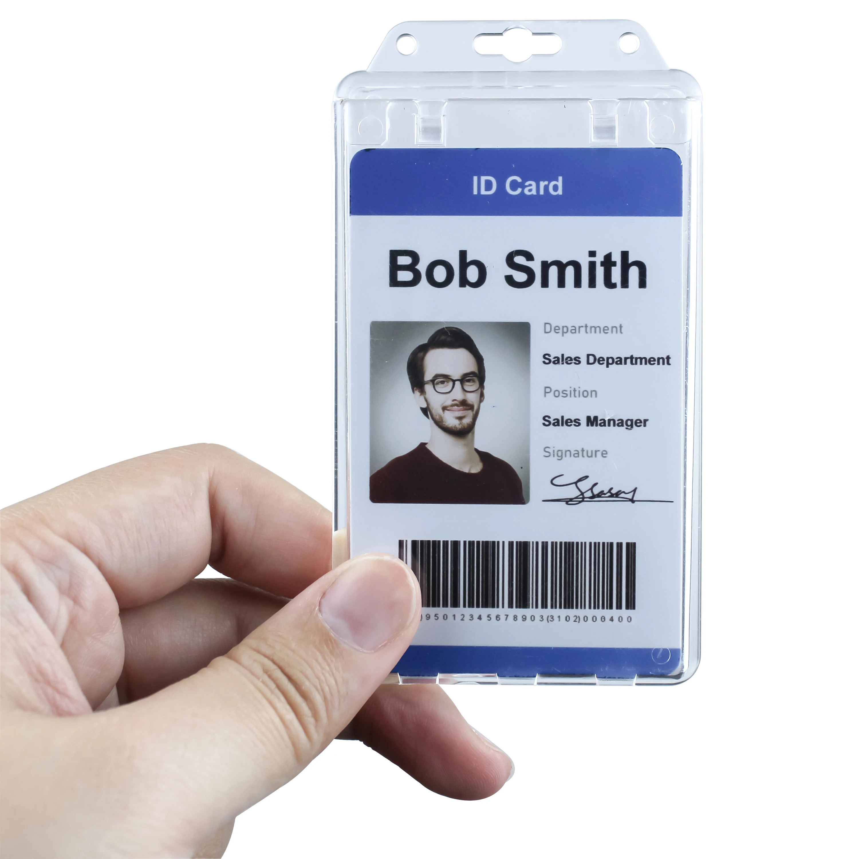 Bestom 1840-6045 Clear Vertical Permanent Locking Plastic Card Holder ...