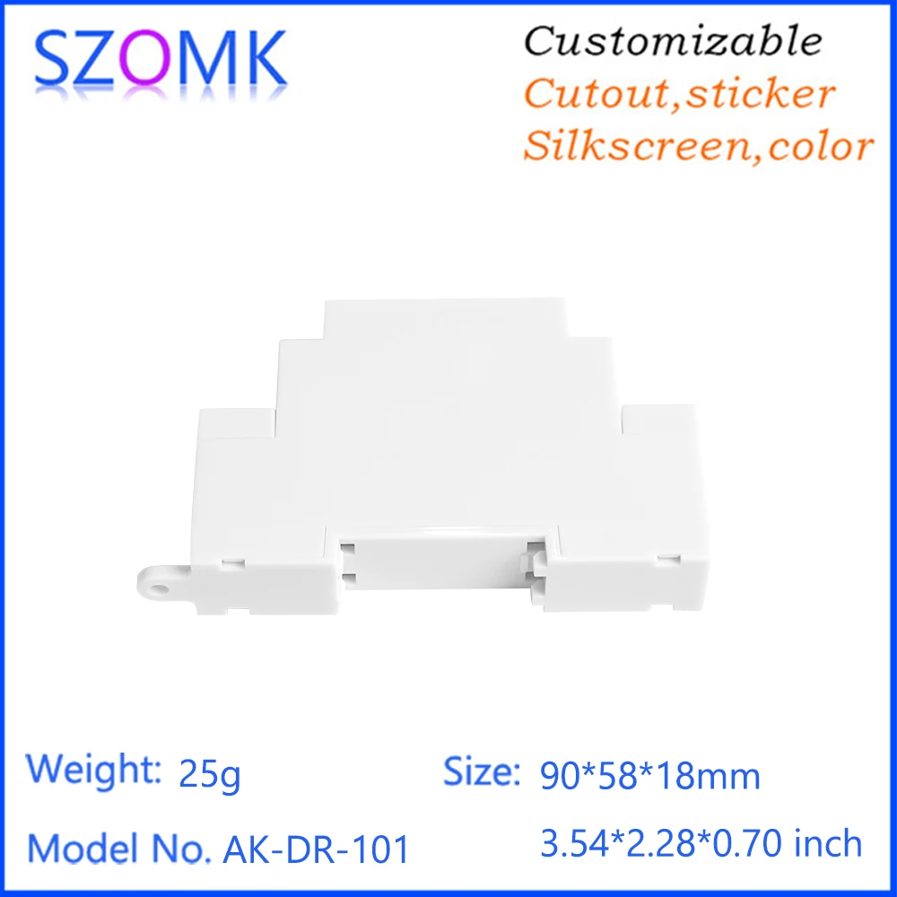 Din-rail Module Box 18.1x90.2x57.5mm Grey Polycarbonate Rnd Components ...