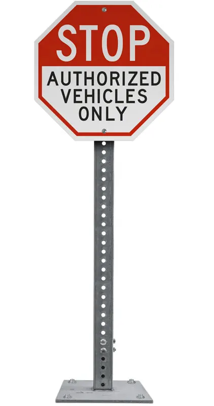 Galvanized Steel Surface Mount Sign Post Base Square Shape Sign Post ...