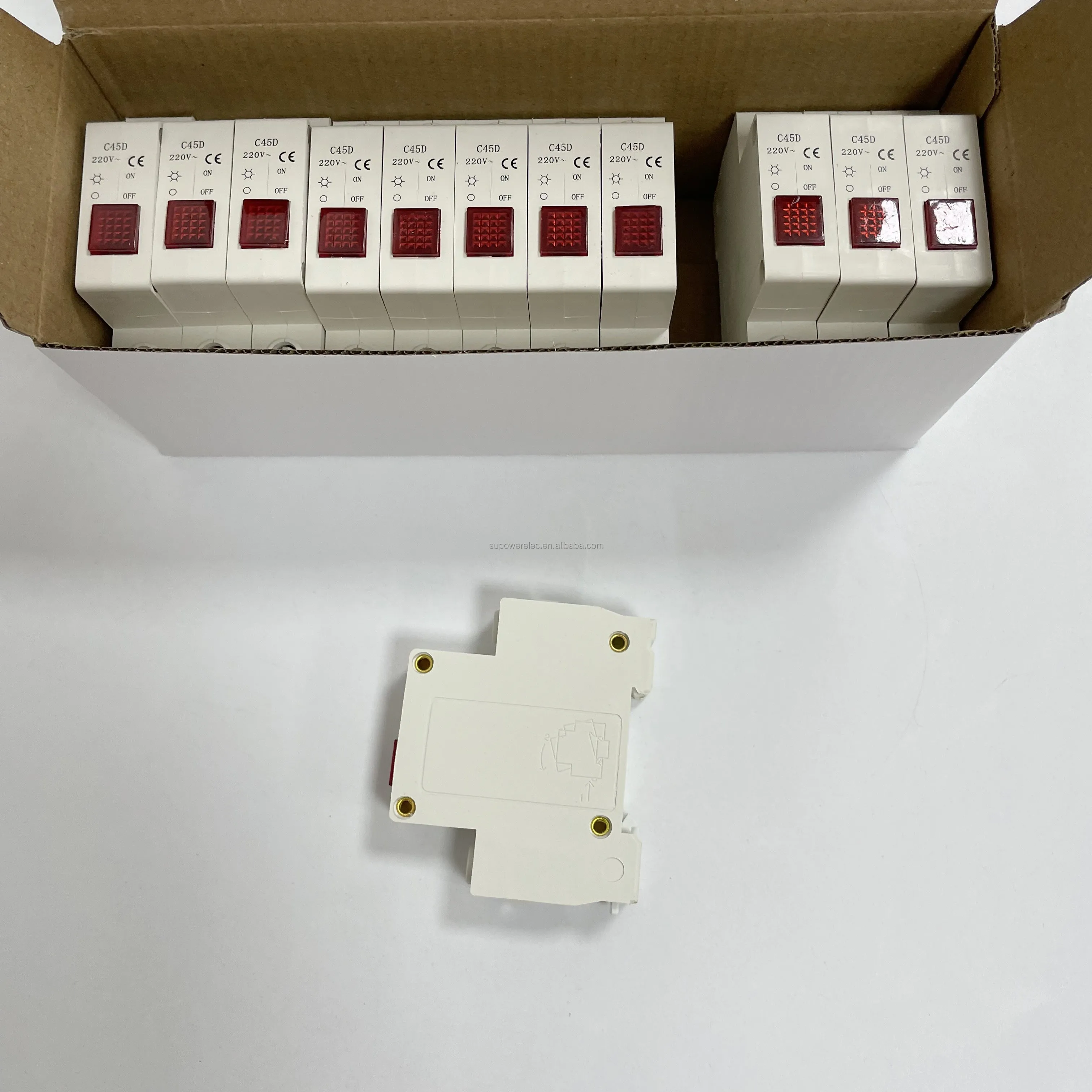 C45D Red Color Din Rail Mount AC 220V 230V Indicator