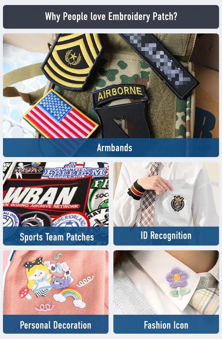 Embroidered Service Custom Logo Embroidery Patch and Badge with Iron on ...