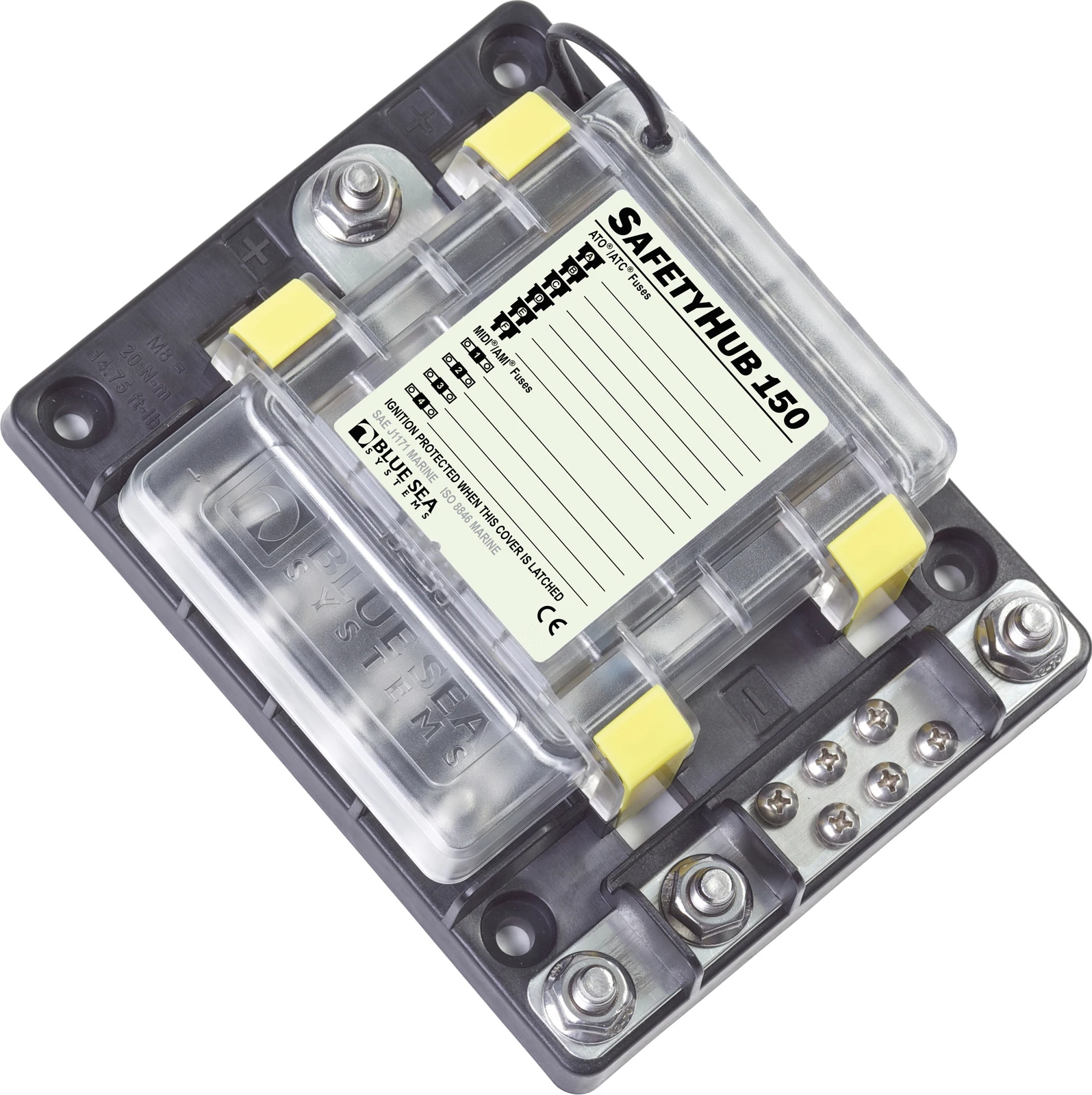 SAFETYHUB 150 Marine AMI MIXI Fuse Block with Negative Bus Bar