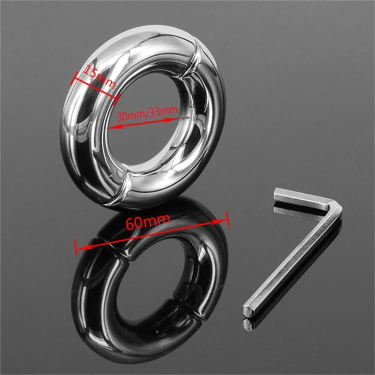 New Mens Steel Penis Ring Enlargement Cock Ring Steel Male Scrotum Tie ...