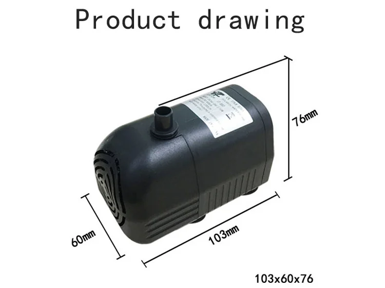 24V Mini Submersible DC Water Pump with LED - 14.5W Power