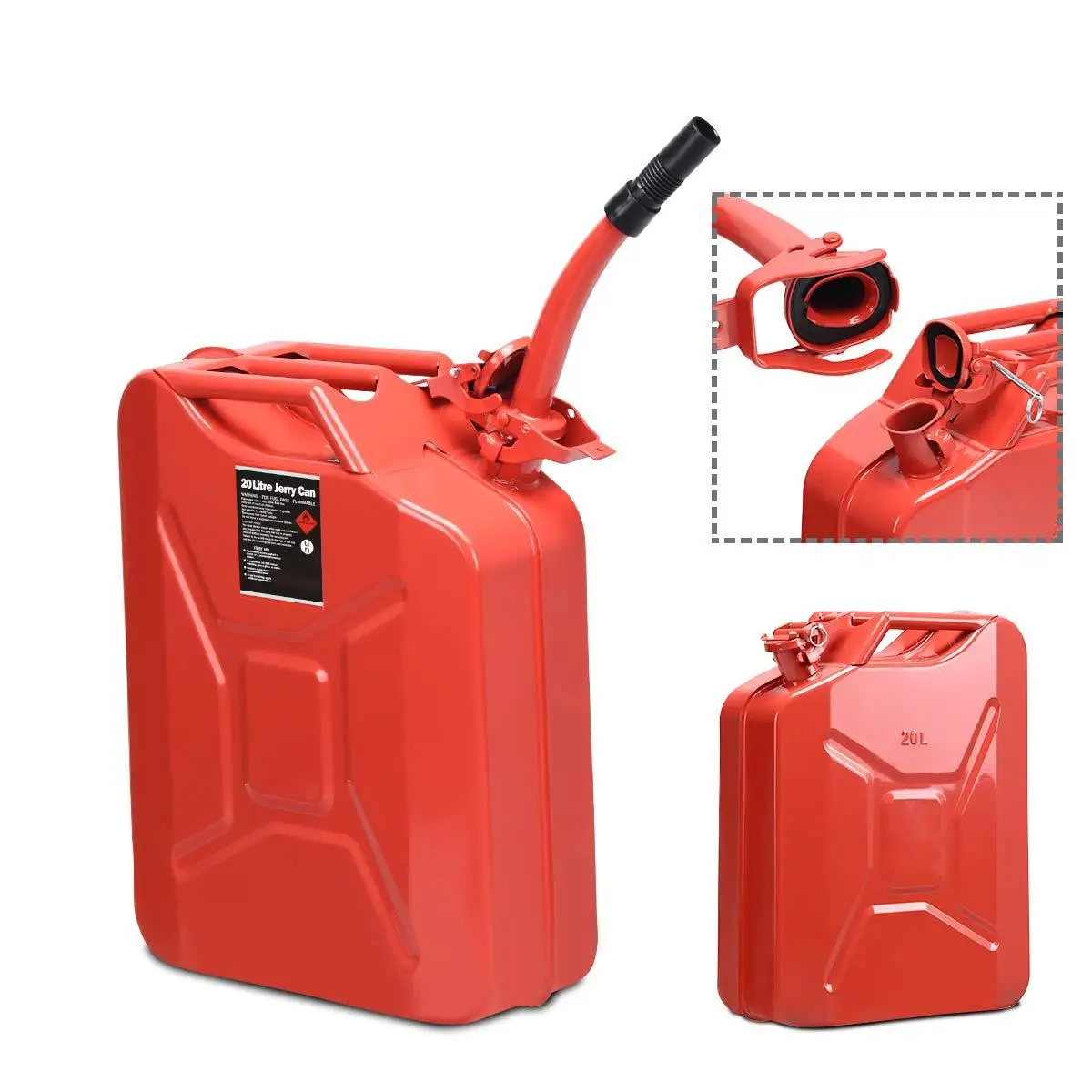 20 Liter (5 Gallon) Jerry Fuel Can With Flexible Spout,Portable Jerry ...