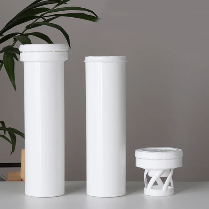 White Long Effervescent Tablet Tube With Desiccant Stopper For Vitamin ...