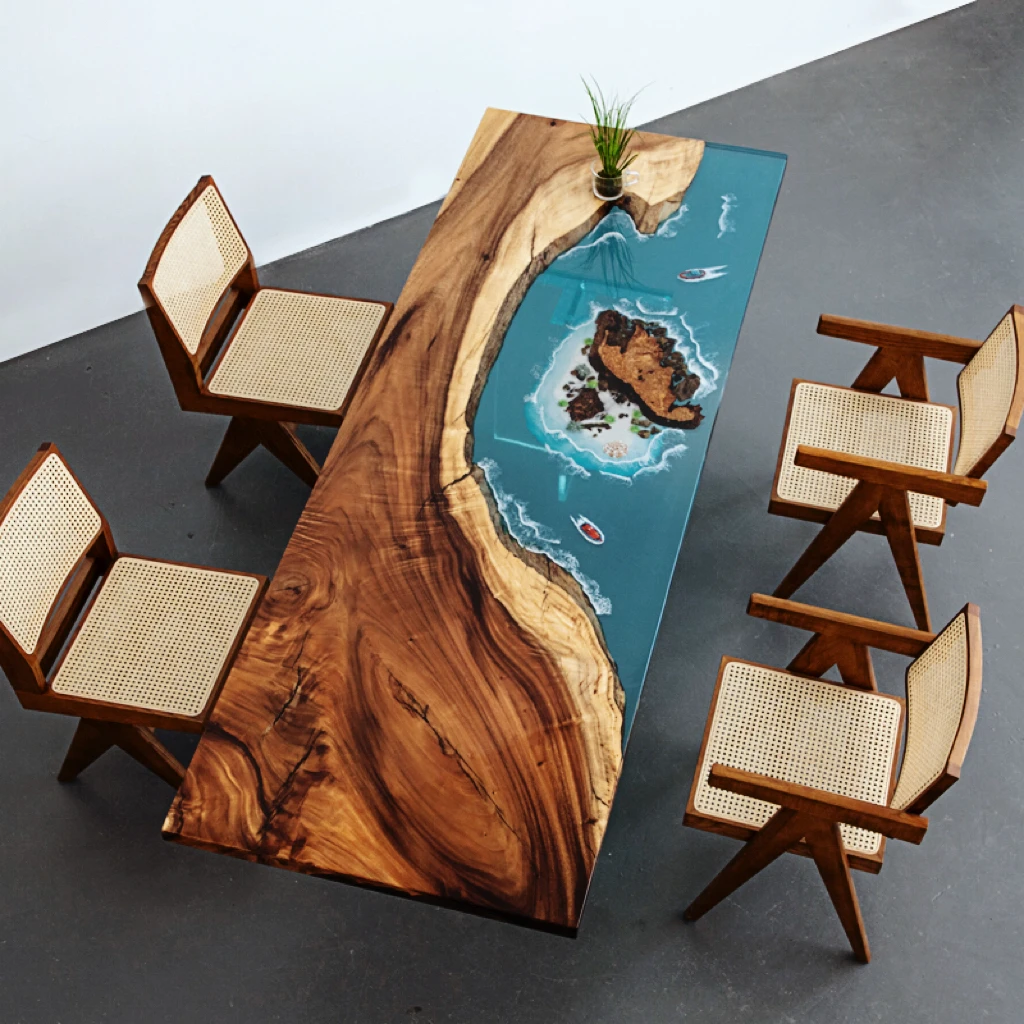 Luxury Live Edge Wood Slabs Dining Tables Epoxy Resin River Tables ...