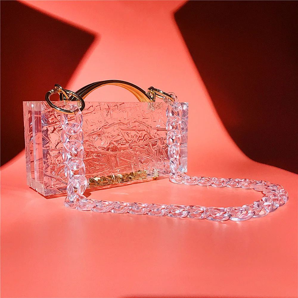 Transparent Acrylic Box Bag Clutch Wedding Party Handbag Women Clear ...