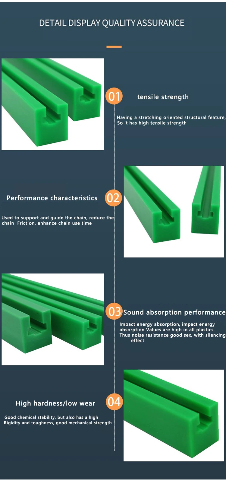 Polymer Plastic Guide Rails For Industrial Machinery Plastic Curved ...