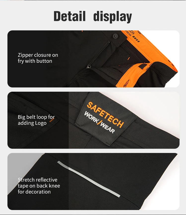 Custom Logo Work Trousers for Men 4 Way Stretch Workwear Cargo Pants ...
