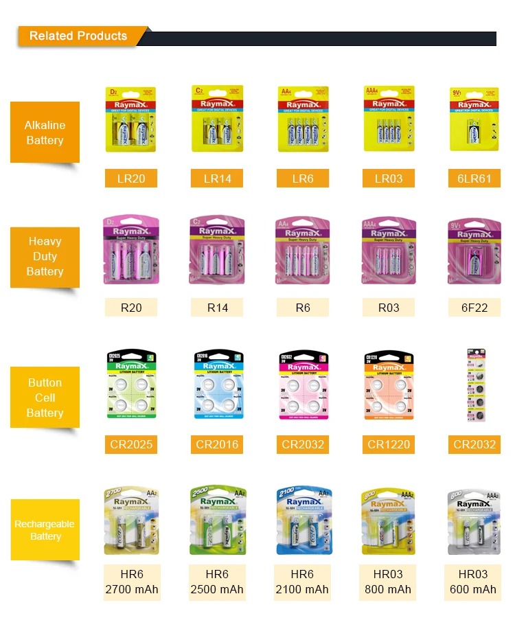 Raymax AAA LR03 Alkaline Batteries - 1200mah, 5-Year Shelf Life