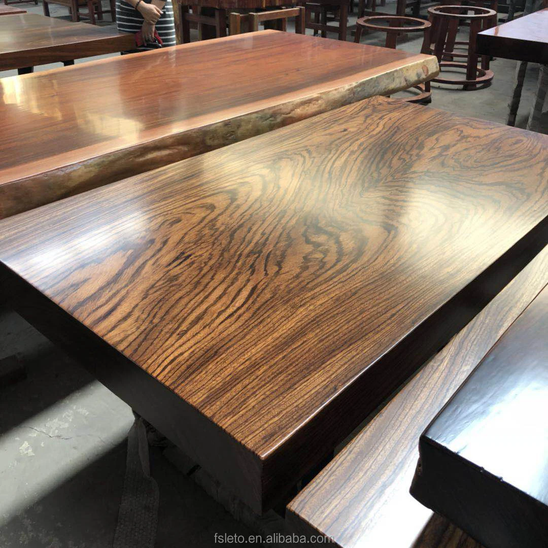 Factory Wholesale Solid Wood Dining Table Top - Custom Live Edge Zebra ...