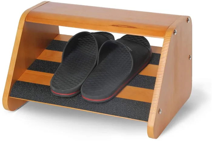 Wood Double Step Foot Rest - Durable & Non Slip Surface