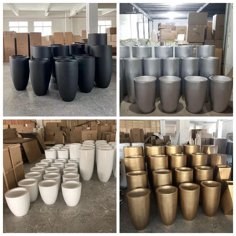 High Quality Round Fringe Home Decorative Fiber Clay Pots,Custom Large Wholesale Fiberglass ...