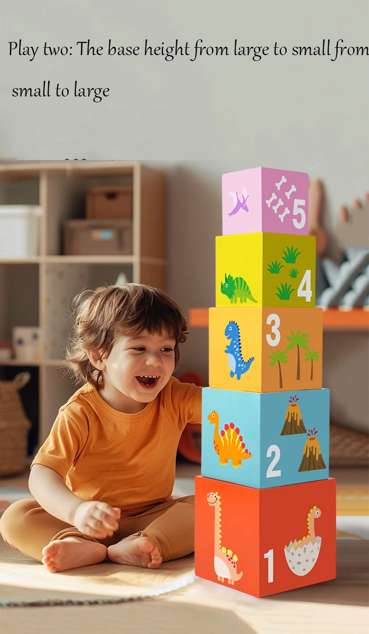 5 Activity Stackers Number Blocks & Counting Nesting Boxes Puzzle Games ...