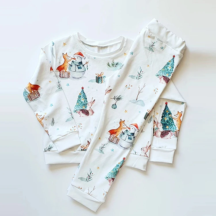 Organic Cotton Kids Pyjamas Customize Christmas Pjs Kids Clothes Sets ...