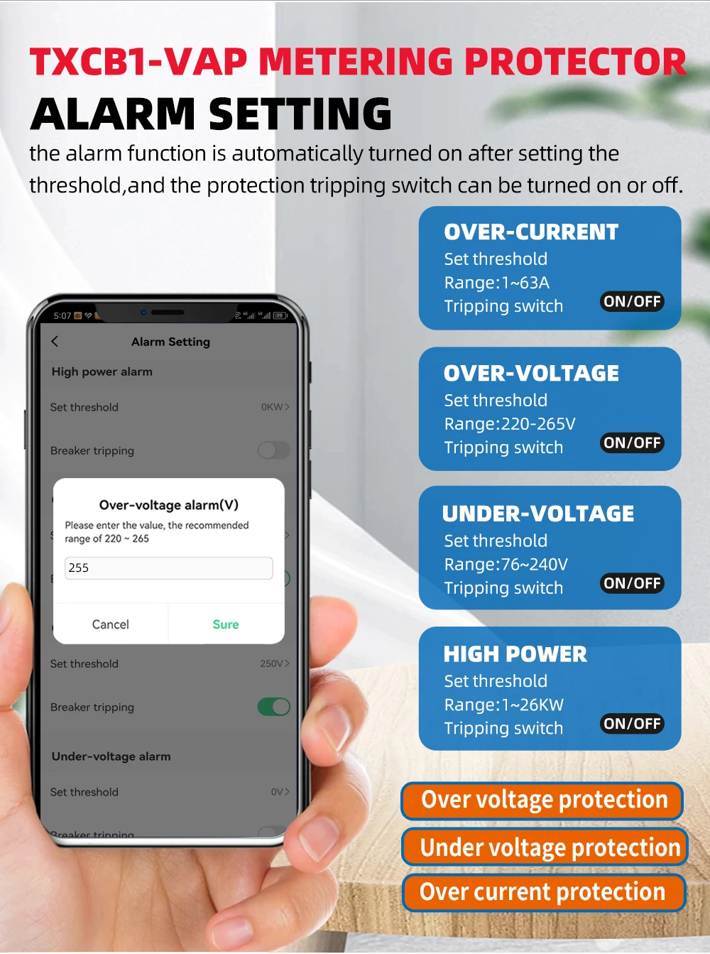 SmartLife WIFI MCB Smart Electric Meter Kwh 63A 110V/220V Breaker Mini ...