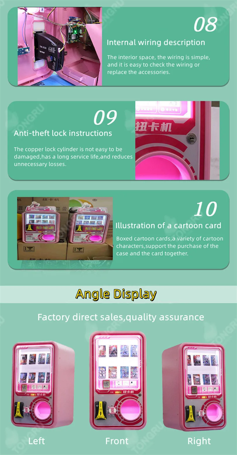 Pink Card Twist Gachapon Game - Sticker Vending Machines
