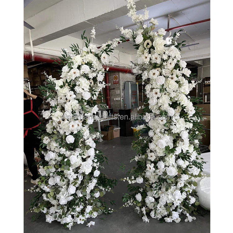 Event wedding backdrop gate decor Floral Artificial Flower Row metal ...