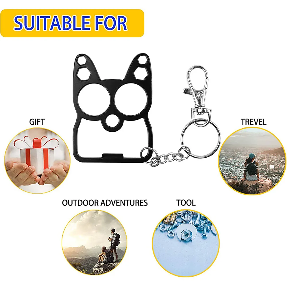 No Touch Door Opener Keychain - Multi-Function Cat Ear
