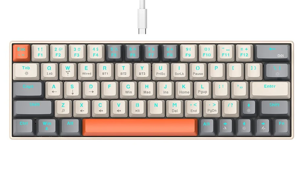 T30 Mechanical Keyboard Rgb Backlight Wired/wireless 2.4g Bluetooth ...