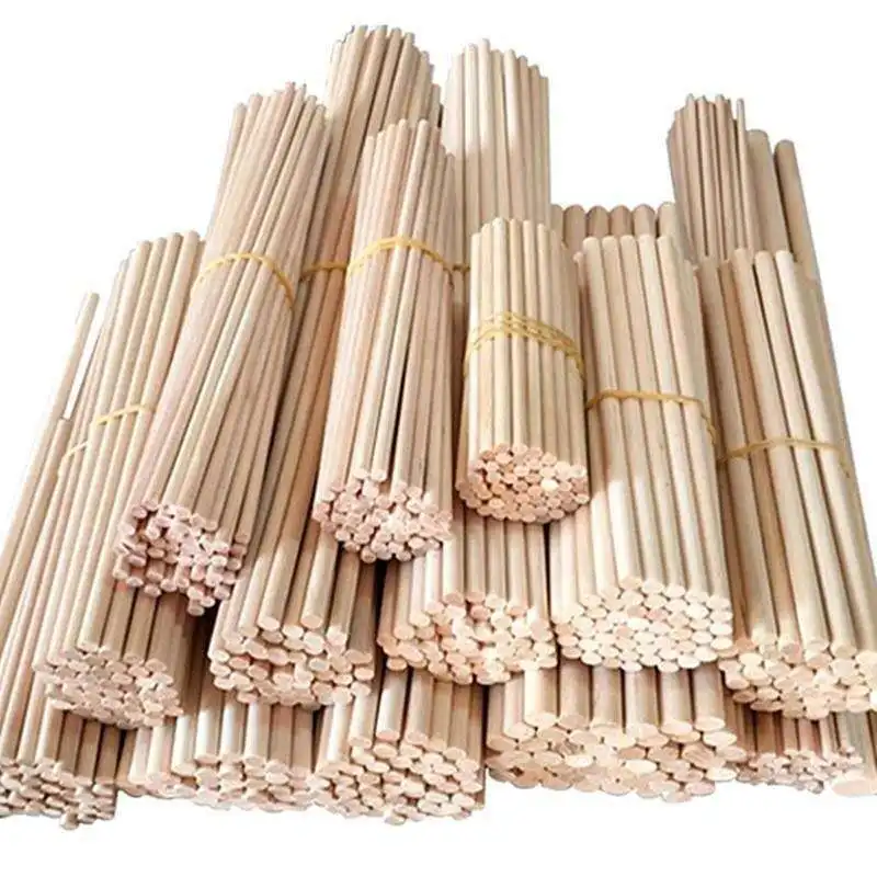 Unfinished Natural Wood Round Sticks Long Wooden Dowel Rods For Craft ...