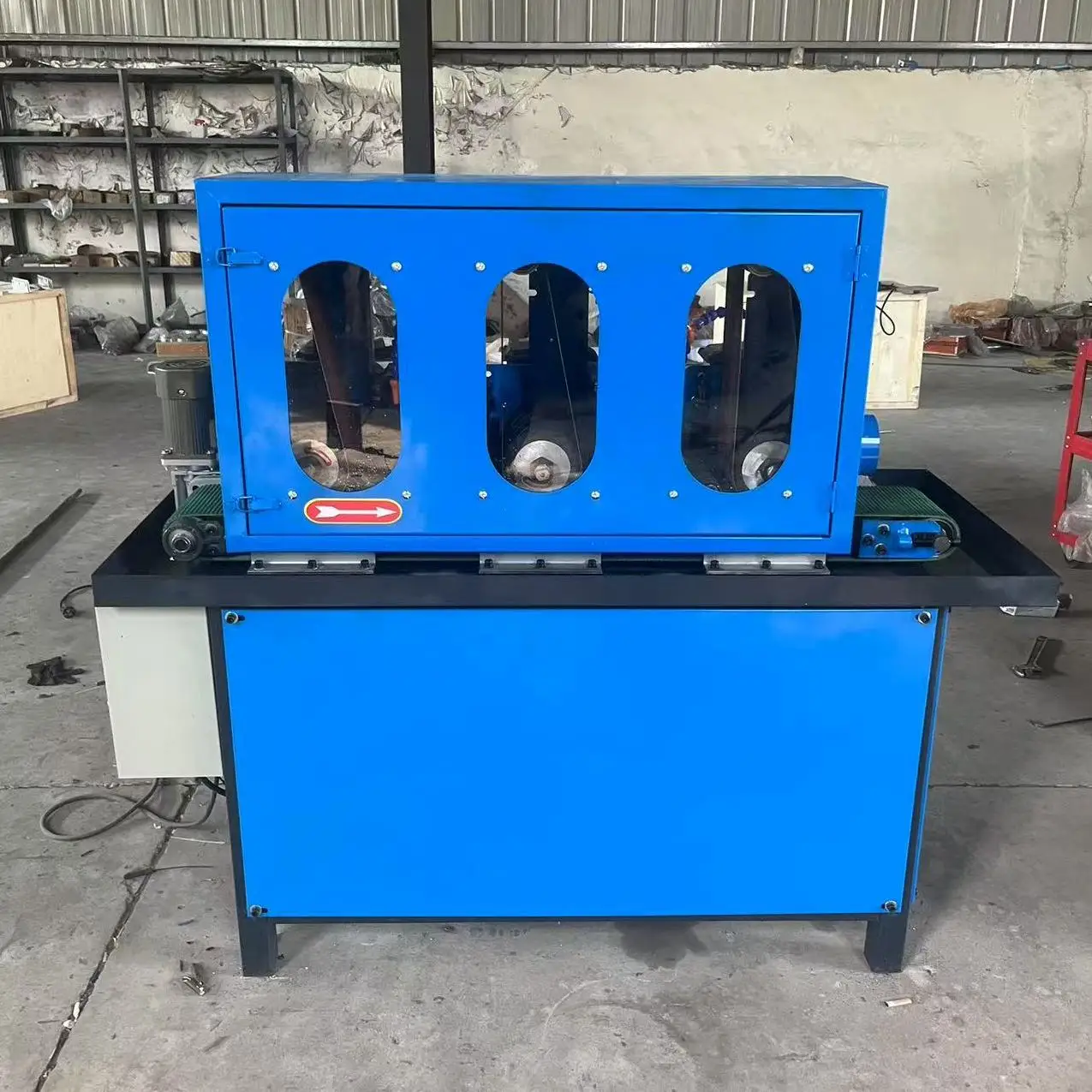 Small square Tube Roller Brush Hairline Polishing Machine Aluminum ...