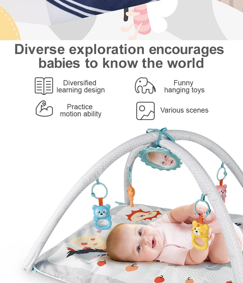 Baby Lay to Sit-up Activity Gym - Soft Cotton Play Mats
