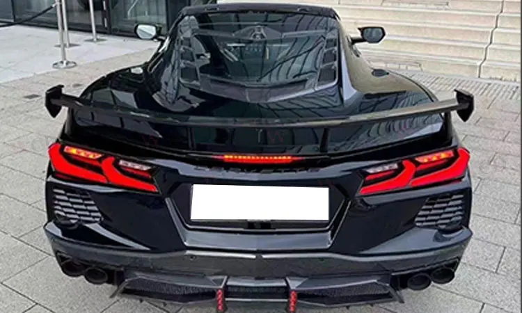 Carbon Fiber High Rear Wing Spoiler for Chevrolet Corvette C8 ...