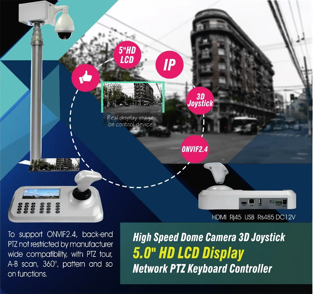Network Rs485 Ptz/dvr Keyboard Joystick Controller - Buy Rs485 Dvr ...