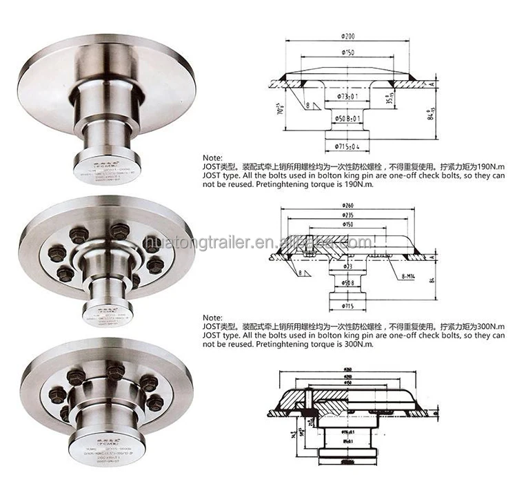 Huatong Semi Trailer Axle Pin - King Pin Lock Trailer Traction