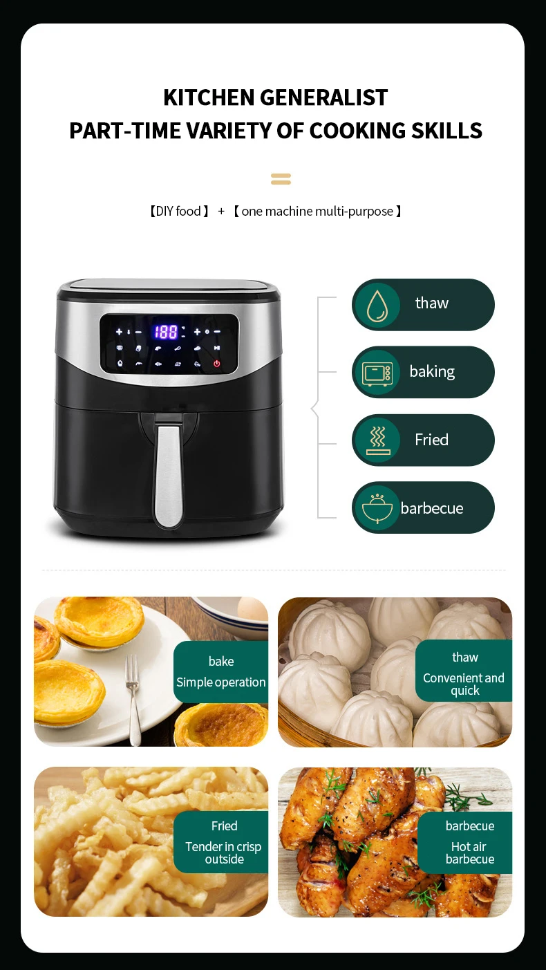 8L Newest air Fryer Without Oil No Oil air Deep Fryer Kitchen Appliance ...