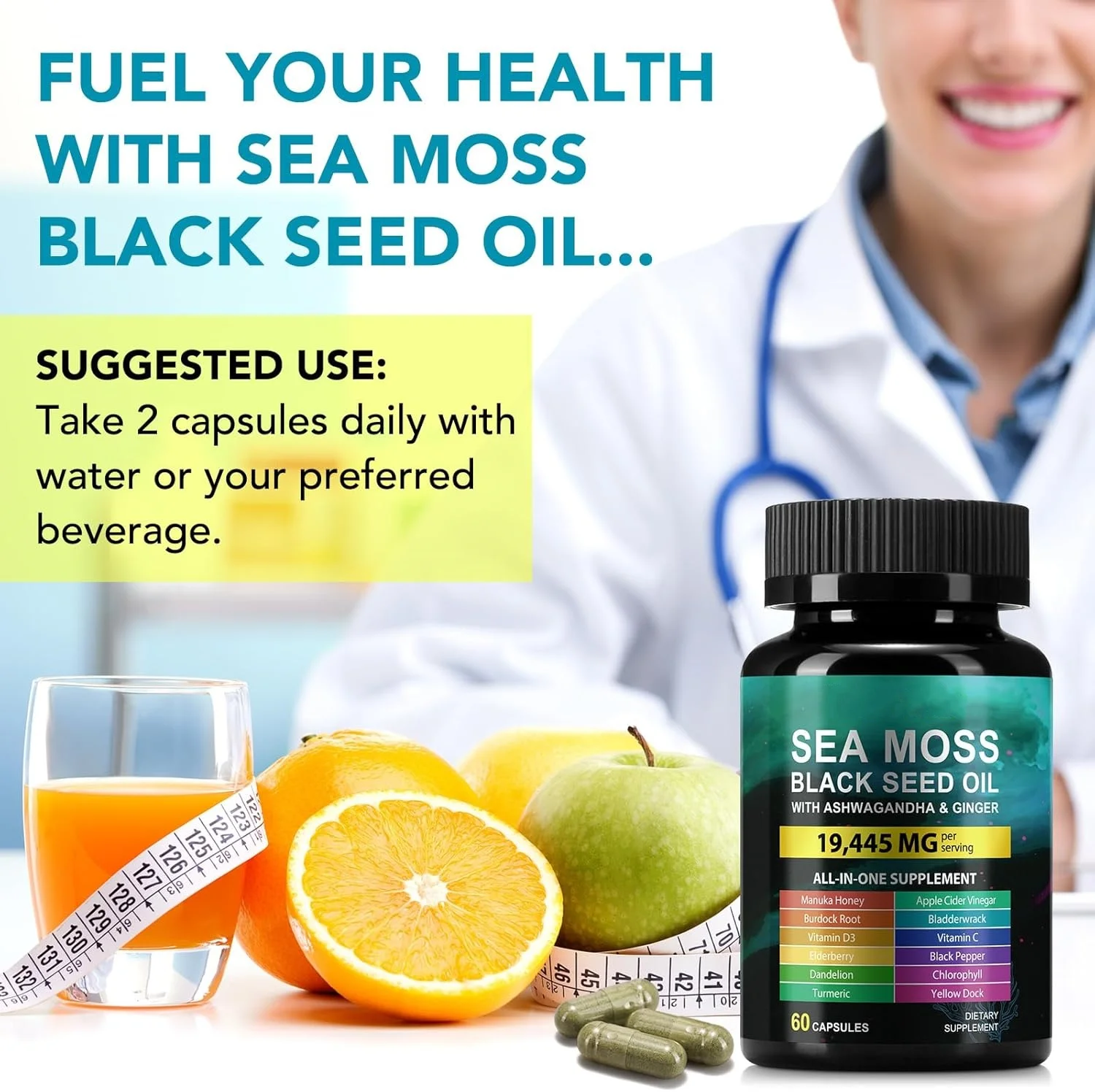 Seamoss Capsule Sea Moss Black Seed Oil Ashwagandha Sea Moss Capsules ...