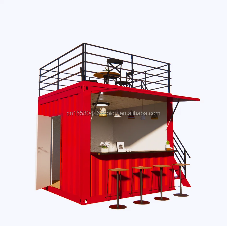 Customized 10FT Professional Steel Kiosk Booth for Container Coffee ...