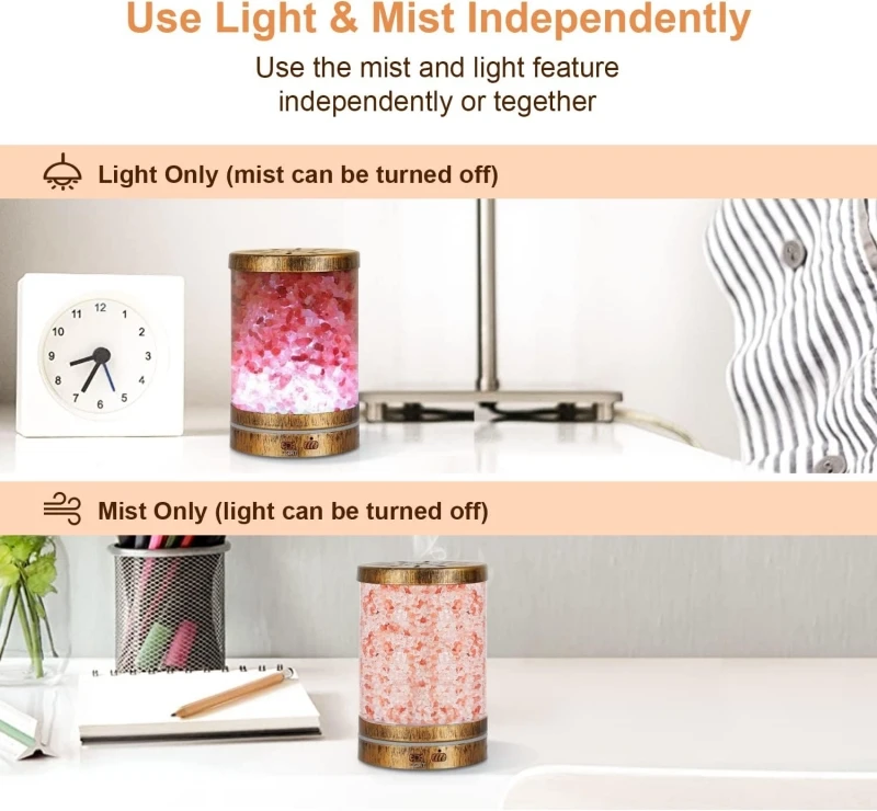 Himalayan Salt Lamp Aromatherapy Humidifier - 1 Year Warranty
