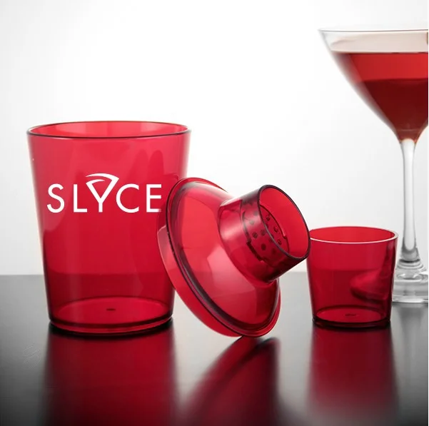 12 OZ Clear Plastic Cocktail Shaker With Cap and Built in Strainer ...