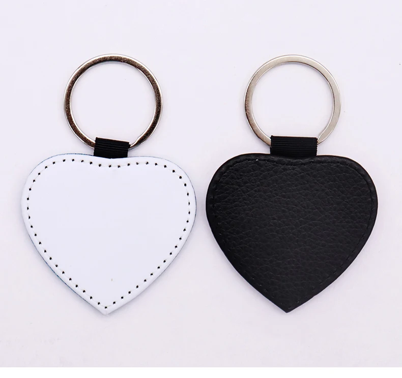 White Leather Keychain - Sublimation Blank Keychain Leather