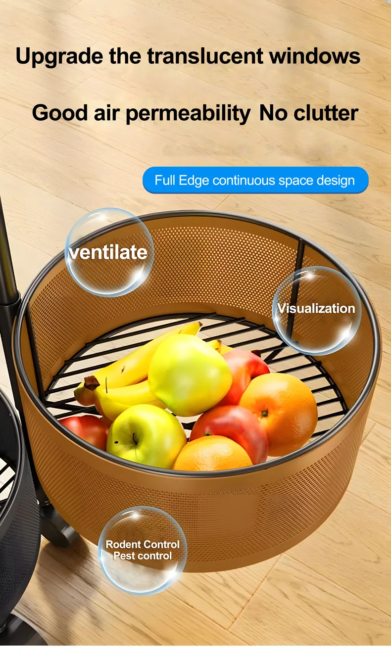 Rotating Kitchen Storage Rack 5 Tier Round Metal Baskets Rotating ...