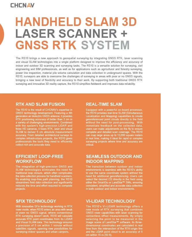 RS10 GNSS RTK 3D Laser Scanner Geospatial Slam Lidar 3D Scanning ...
