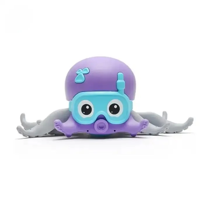 Swimming Octopus Bath Toys Amphibious Toddler Pull Line Walking Baby ...