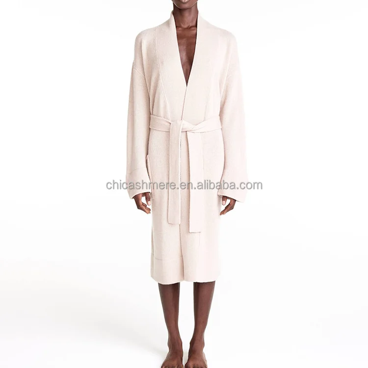 Factory Custom Luxury Women's Cozy Soft Knitted Cashmere Spa Robes ...