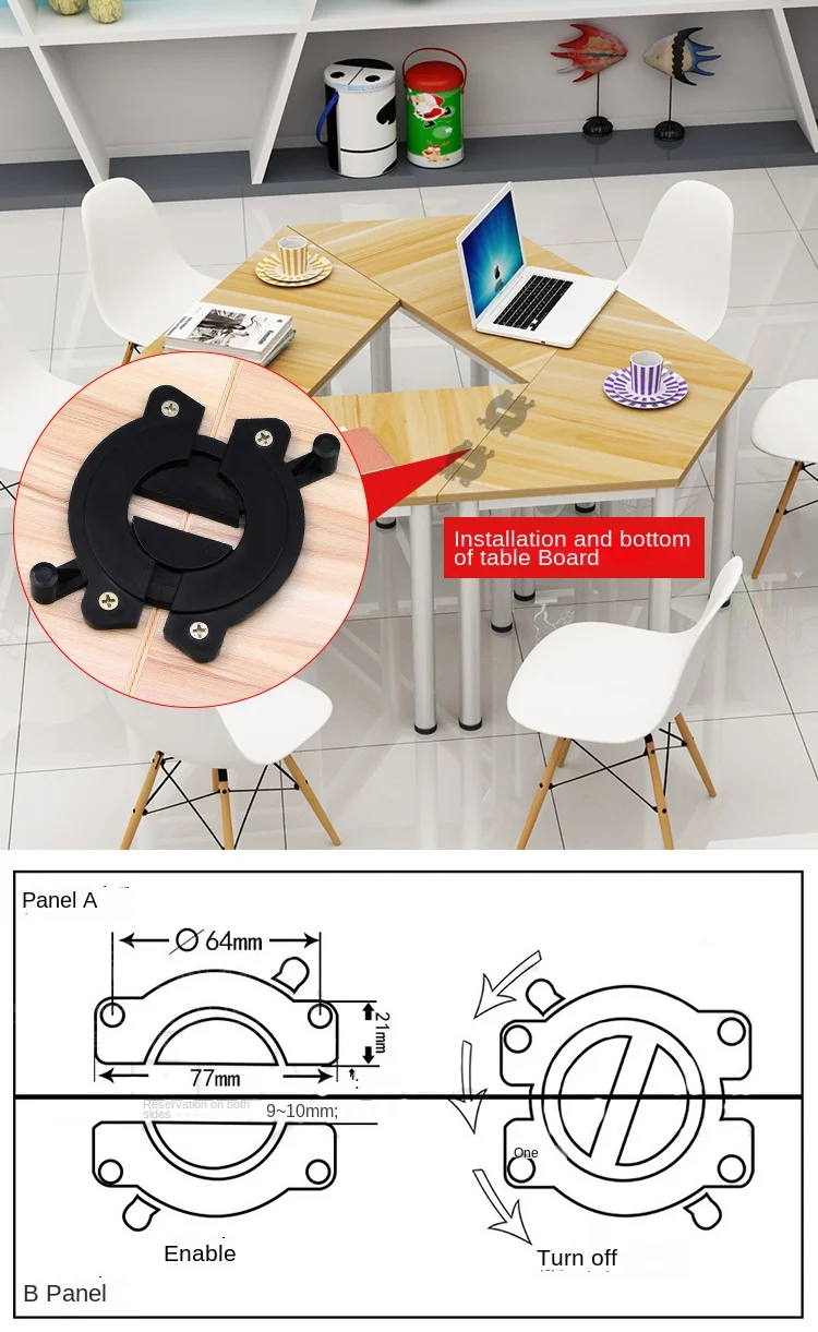Versatile Desk Dinning Table Top Connector Latch Bench Panel Connectors ...