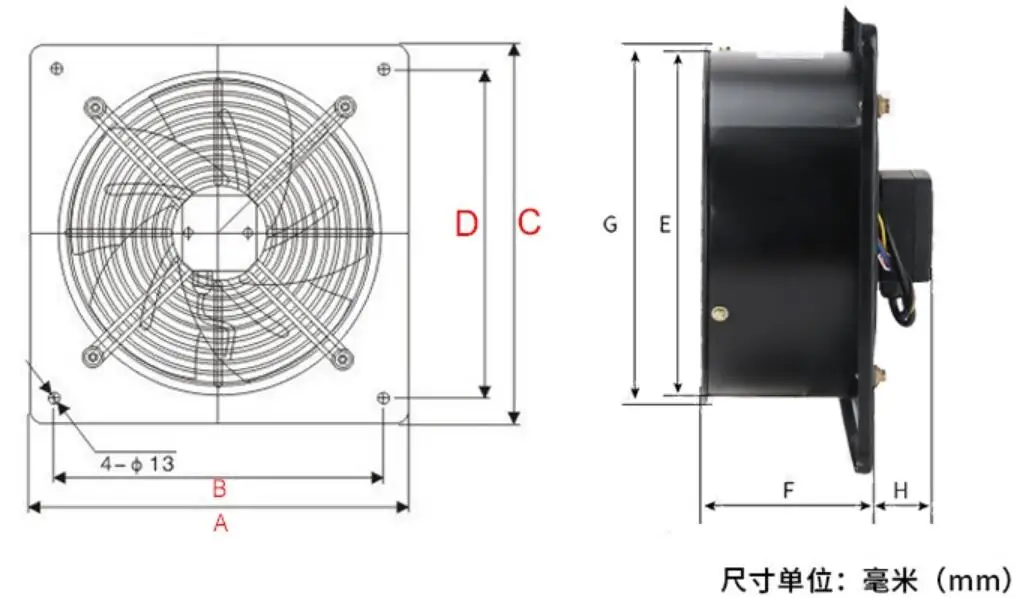 External Rotor Low Noise Axial Fan FZY YWF-250 300 400 500 600 square Cooling Fan| Alibaba.com