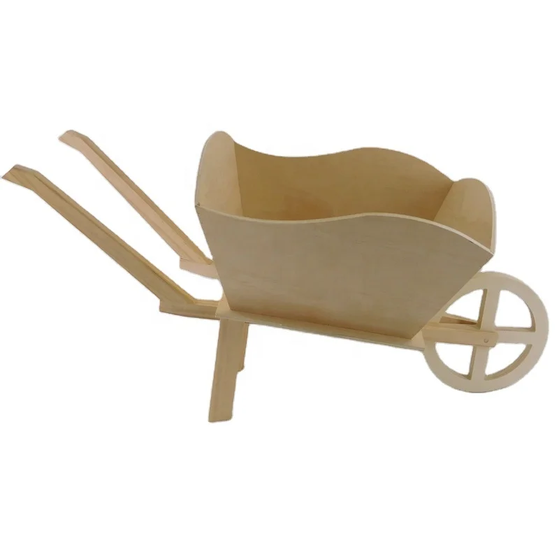 Mini Cart Model Wood Wheelbarrow Model Dollhouse Miniature Cart ...