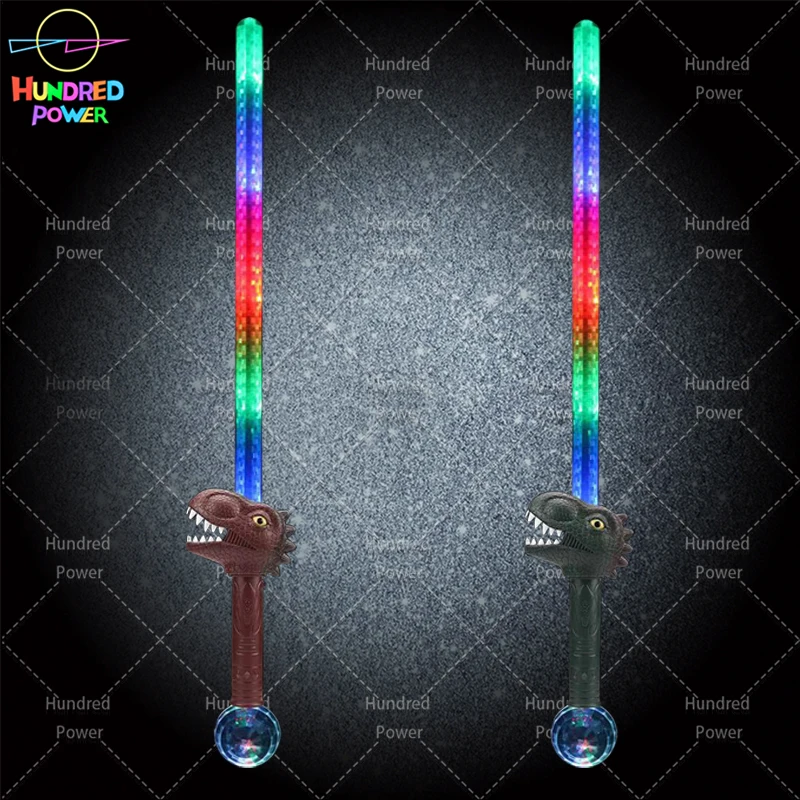 Multicolor Light Up Led Pretty Dinosaur Sword With Sound And Rgb Led ...