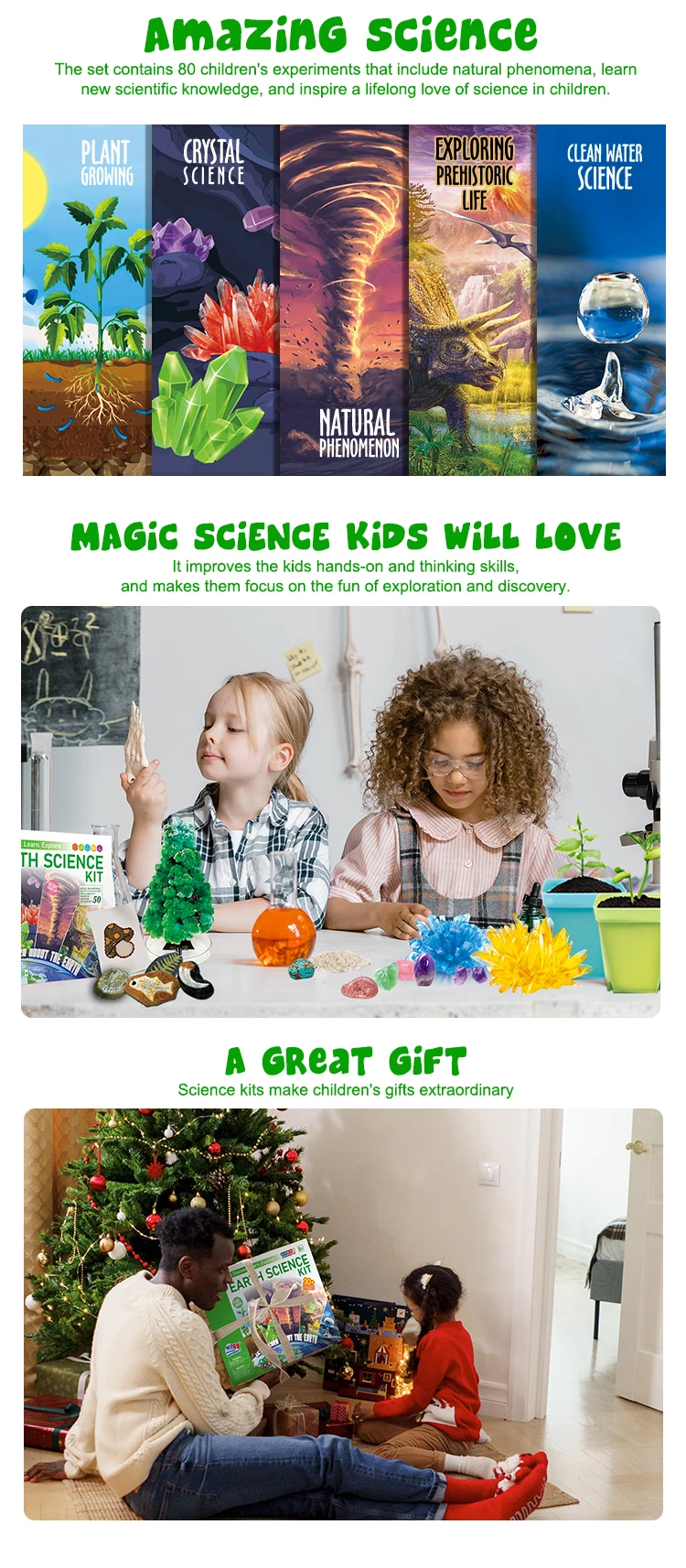 80+ Lab Experiments Contains Gemstone Dig Crystal Growing Volcano ...