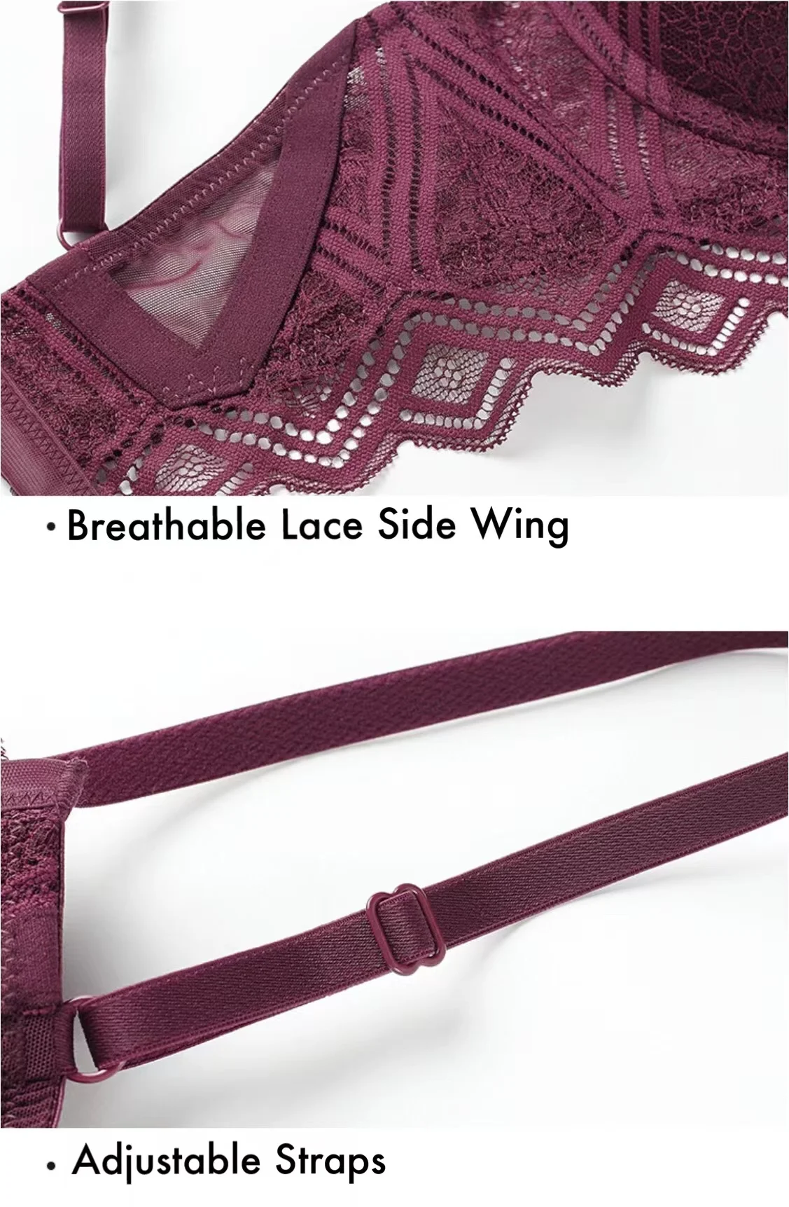 French Style Lace Lingerie Set - Underwire Push-up Bra & Panty with ...