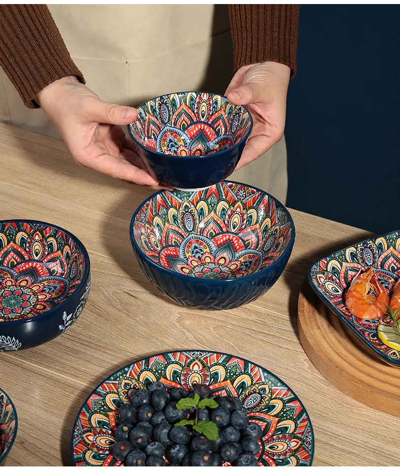 Custom Porcelain Dinner Plate Sets - Vintage Bohemian