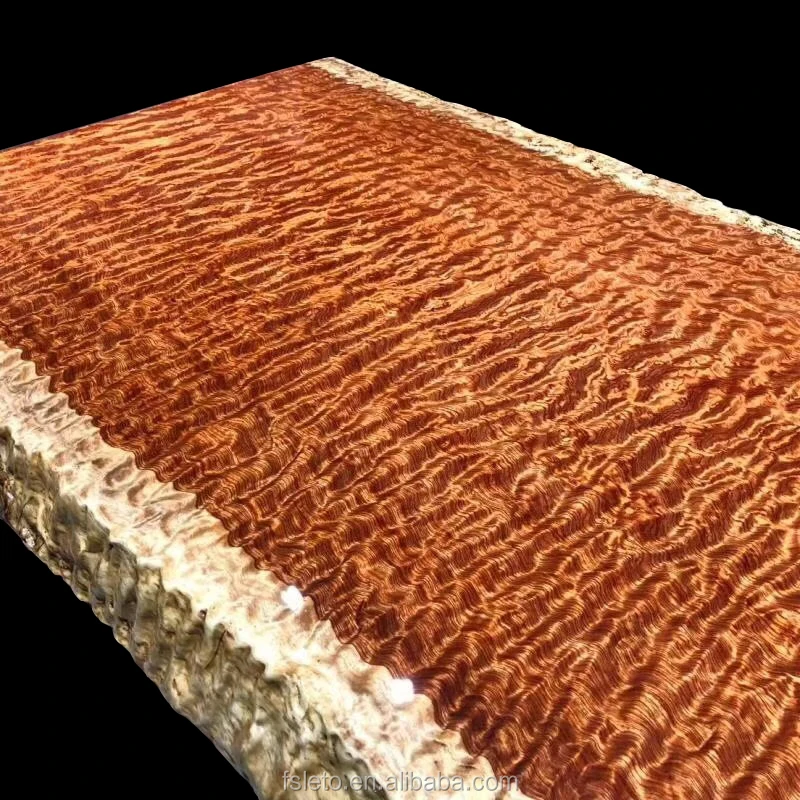 Modern Style Solid Wood Bubinga Slab Table from Gaboon