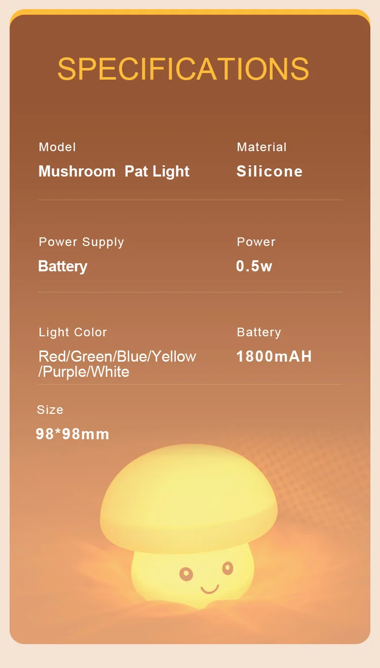 Custom Mushroom Pat Light 3d Illusion Kid Gift Baby Night Light For ...